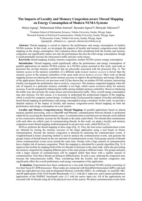 pdf the impacts of locality and memory congestion aware thread mapping on energy consumption