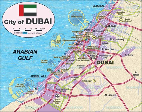 Map Of Dubai City In United Arab Emirates UAE Welt Atlas De
