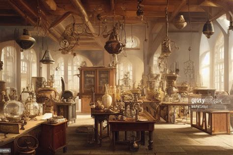 Motor And Pestles In An Alchemists Laboratory Highly Detail By Brane