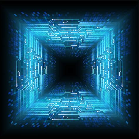 Fondo de concepto de tecnología futura de circuito azul cibernético