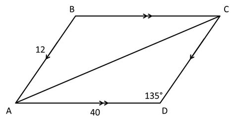 how to find the length of the diagonal of a parallelogram act math