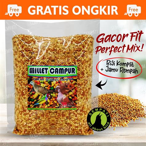 Jual MILET CAMPUR 1 KG BIJI MILLET ORGANIC PAKAN BURUNG LOVEBIRD KENARI