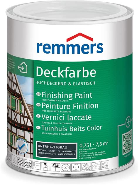 Remmers Deckfarbe anthrazitgrau RAL 7016 0 75 Liter Deckfarbe für