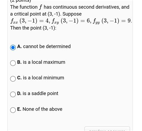 solved the function f has continuous second derivatives and