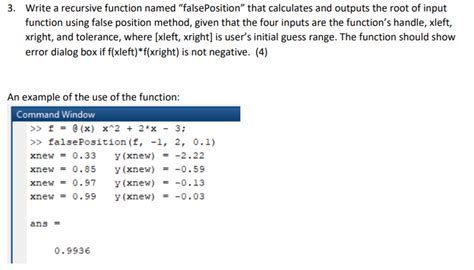 solved must be done with matlab 3 write a recursive func