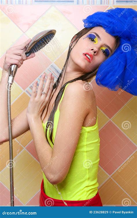 Beautiful Attractive Girl Taking Shower Stock Image Image Of Fresh Care 23628829