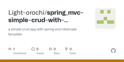 Github Light Orochi Spring Mvc Simple Crud With Hibernate Template A