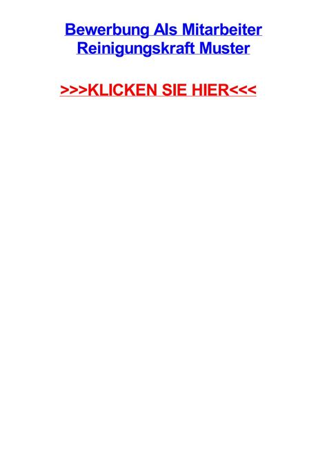 Bewerbung Als Mitarbeiter Reinigungskraft Muster By Dinavkfxe Issuu