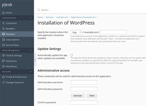 How To Install Wordpress With Custom Settings On Plesk Server