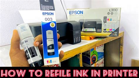 EPSON L3110 HOW TO REFILL INK IN PRINTER Xerox Colour Print YouTube