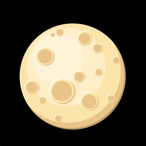 Diseño plano de la luna llena de dibujos animados Vector Premium