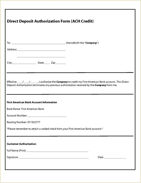 Free Ach Authorization Form Template PRINTABLE TEMPLATES