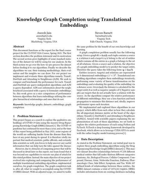 pdf knowledge graph completion using translational embeddings