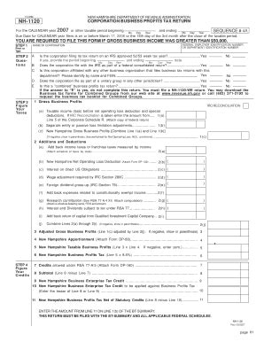 Fillable Online Revenue Nh Is The Corporation Filing Its Tax Return On