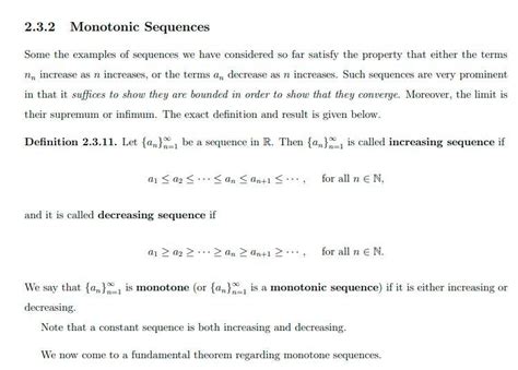 solved 2 3 2 monotonic sequences some the examples of