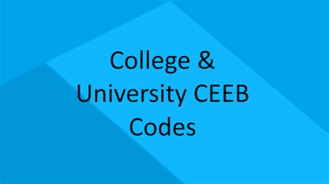 Ceeb Codes Of Colleges Universities In New Jersey