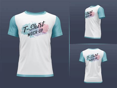 Free Round Neck 3D Rendered T Shirt Mockup PSD Set Good Mockups