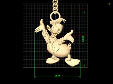 Archivo Stl Llavero Pato Donaldmodelo Para Descargar Y Imprimir En D