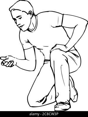 How To Draw A Person On Their Knees