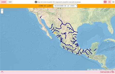 Mapa para jugar Cómo se llama Ríos de México Mapas Interactivos