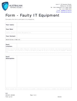 Equipment Faulty Report Fill And Sign Printable Template Online