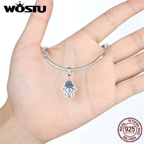 Echt 925 Sterling Zilveren Hamsa Hand Eye Charms B Grandado