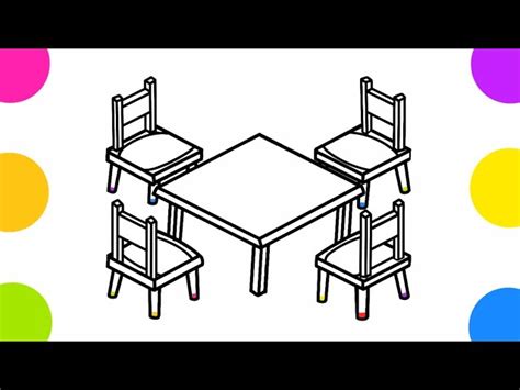 Mesa De Comedor P Gina Para Colorear