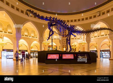 View Of Dinosaur Skeleton In The Gold Souk Dubai Mall Dubai United