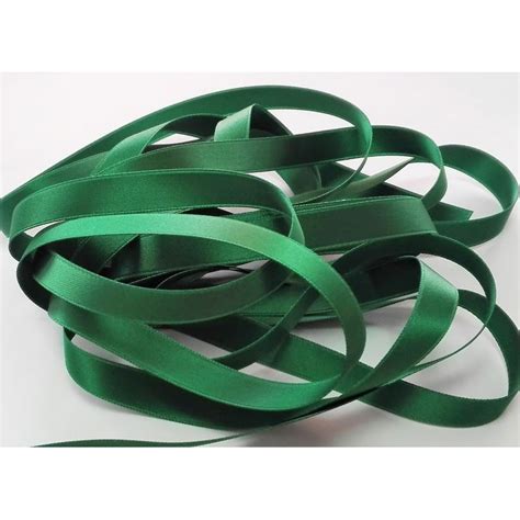 Ruban Satin Luxe Largeur 10 Mm Double Face Coloris Vert Sapin Longueur
