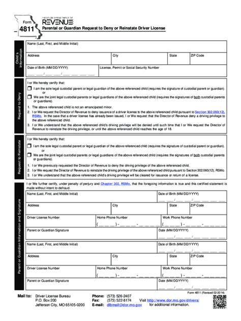 2014 2024 Form MO DoR 4811 Fill Online Printable Fillable Blank