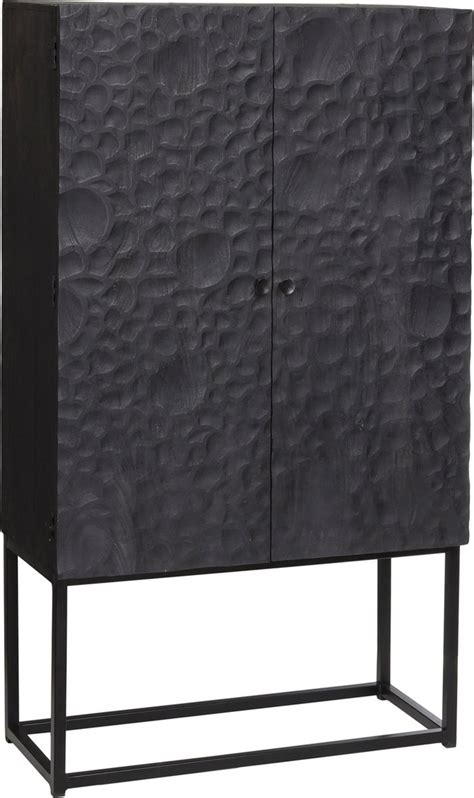 Ptmd Kast Laury Zwart Mangohout Sandblasted Hoog Bol