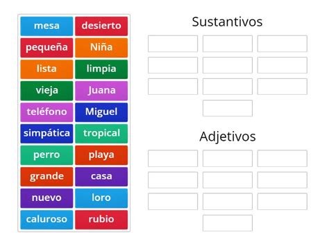 Adjetivos Y Sustantivos Group Sort