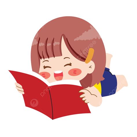 Linda Garota Lendo Livro No Chão Vetor PNG Linda Garota Lendo Um