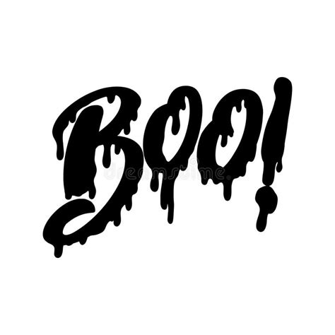 Boo Halloween Theme Lettering Phrase Isolated On White Stock Vector