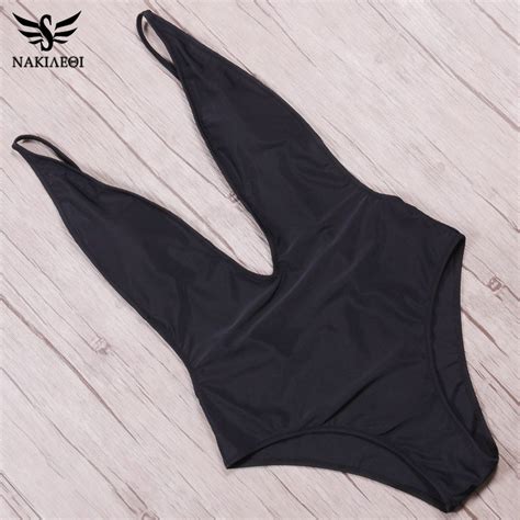 Nakiaeoi New Sexy One Piece Swimsuit Female Backless Bodysuit
