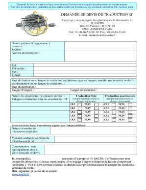 Fillable Online Dsachs Traduction Libre Remplir Imprativement Ce Champ