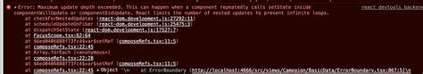 Maximum Update Depth Exceeded Error When Using Popover Component