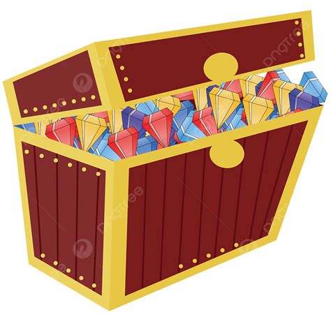 Treasure Chest Vector Hd PNG Images Yellow Brown Diamond Treasure