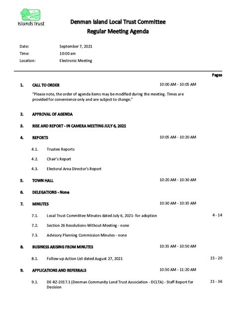 Fillable Online Islandstrust Bc 10 00 AM 10 05 AM Fax Email Print
