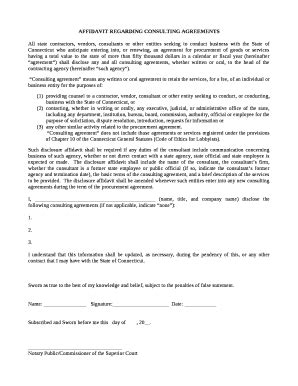 AFFIDAVIT REGARDING CONSULTING AGREEMENTS Doc Template PdfFiller