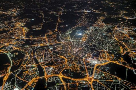Kraków nocą z lotu ptaka III POLAND ON AIR