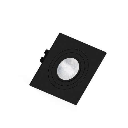 Spot Embutir Par20 Direcionável Quadrado Plano Preto Paris Luz Loja