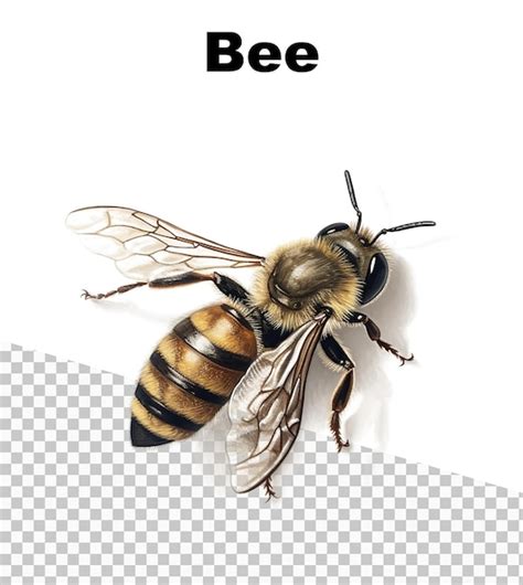 Un Cartel Con Una Abeja Sobre Fondo Transparente Con El Tipo Bee En La