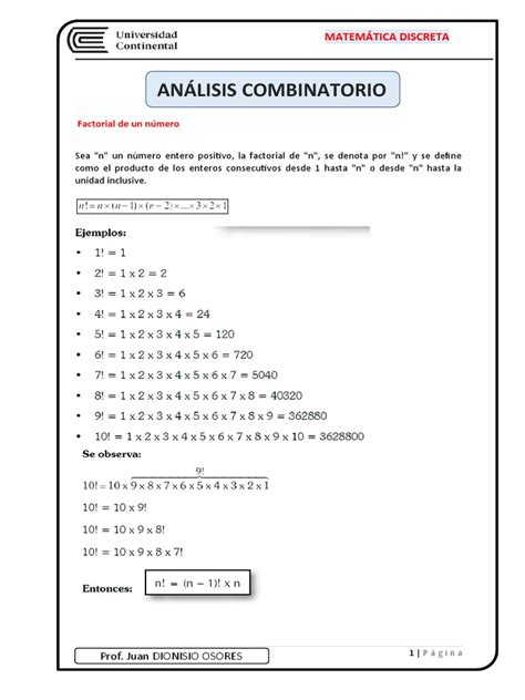 analisis combinatorio pdf permutación combinatoria