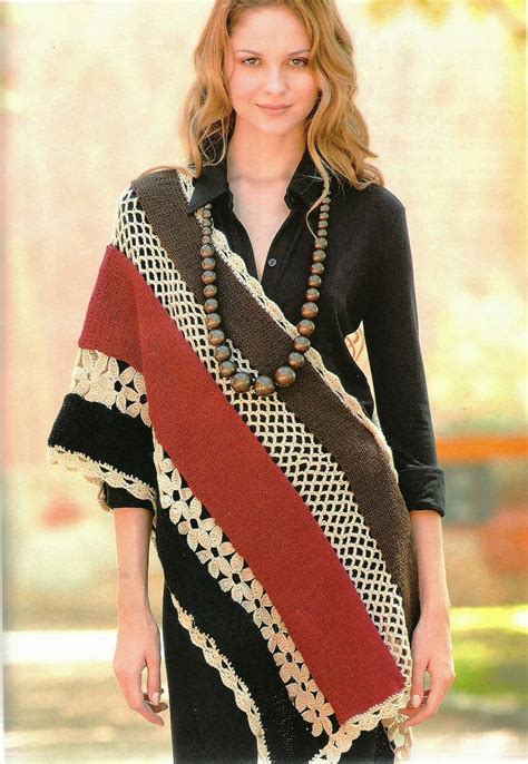 Pashmina Multifacetica Crochet Tricot Instrucciones Patrones Crochet