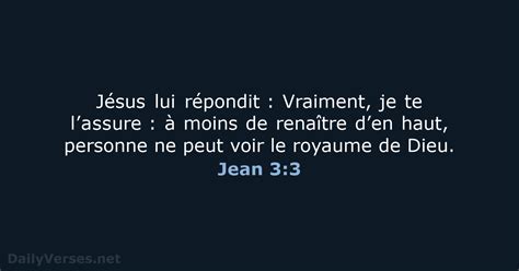 20 Novembre 2024 Verset Biblique Du Jour BDS Jean 3 3