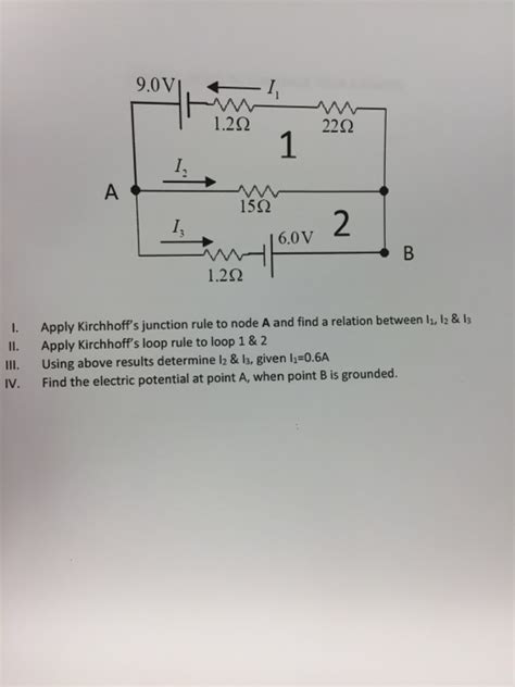 solved apply kirchhoff s junction rule to node a and find a