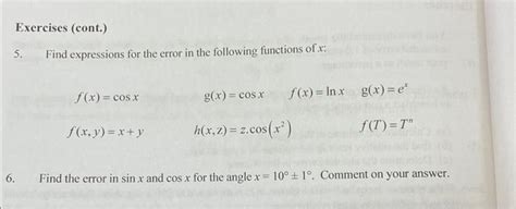 solved exercises cont 5 find expressions for the error