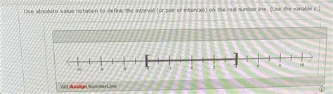 solved use absolute value notation to define the interval