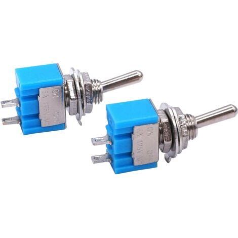 10 Pièces Bleu Mini Interrupteur à Levier ON OFF 2 bornes 2 Position